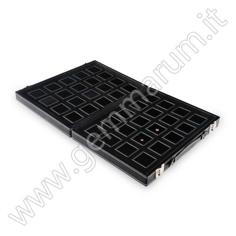 40 Gem Display Box with Deluxe Carry Case - black
