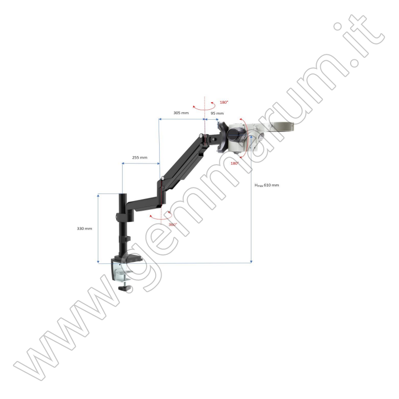 Stativo a sbalzo con morsetto STL5 LED