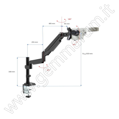 Stativo a sbalzo con morsetto STL5 LED